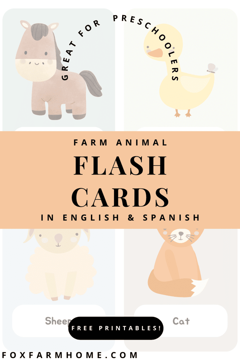 Farm Animal Flashcards For Kids- Free Printable - Fox Farm Home