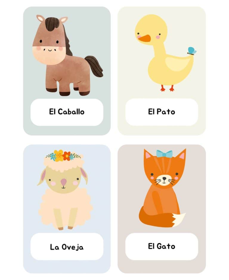 Farm Animal Flashcards For Kids- Free Printable - Fox Farm Home