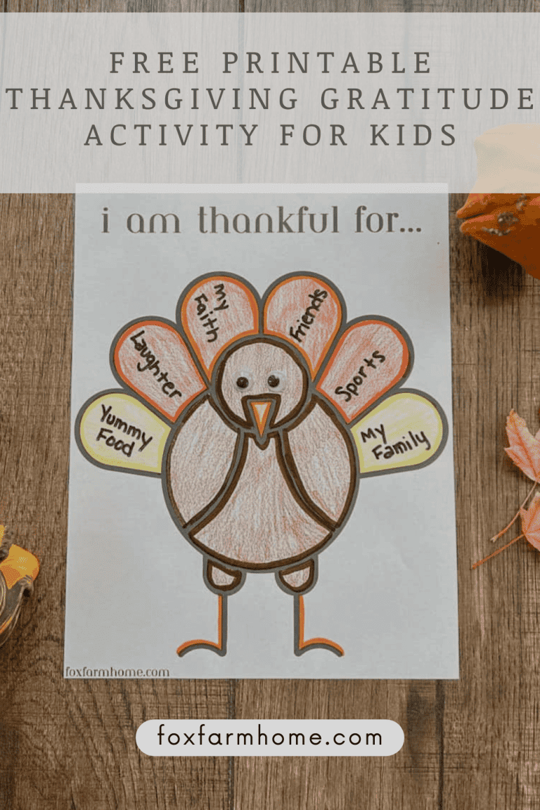 Free Thanksgiving "I Am Thankful For" Printable - Fox Farm Home