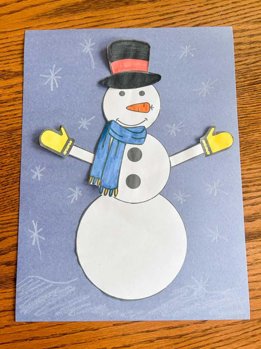 Build A Snowman Craft (With Free Printable Template) - Fox Farm Home