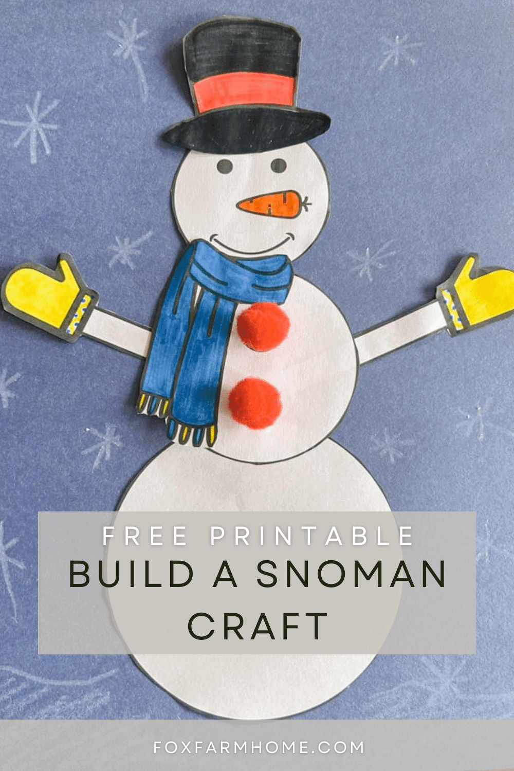 Build A Snowman Craft (With Free Printable Template) - Fox Farm Home