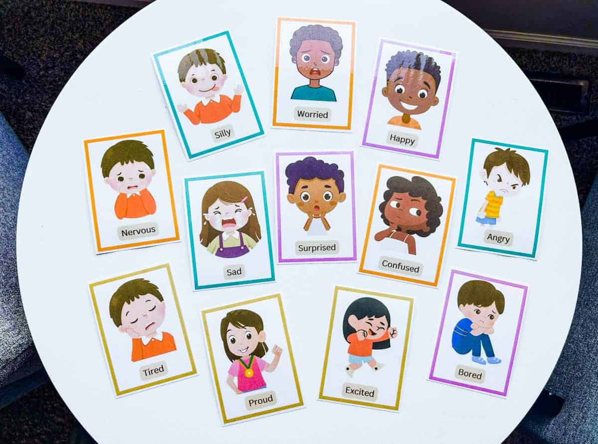 Free Printable Emotions Flashcards For Kids With Game Ideas - Fox Farm Home