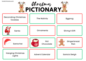 Christmas Pictionary Game For Families-Free Printable - Fox Farm Home