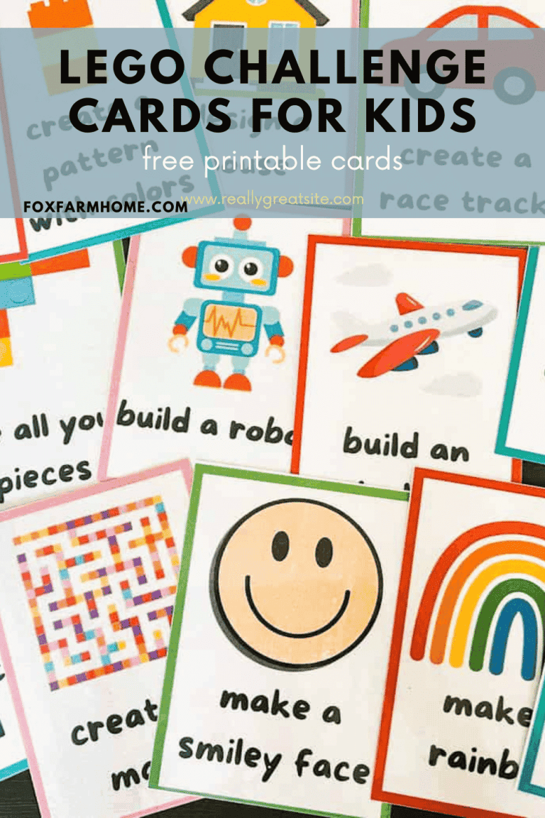 Free Printable Lego Challenge Cards-STEM Activity - Fox Farm Home