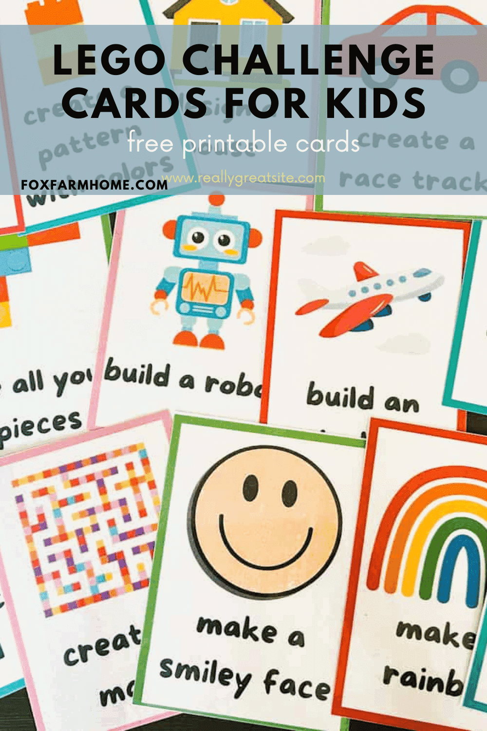 Free Printable Lego Challenge Cards-STEM Activity - Fox Farm Home