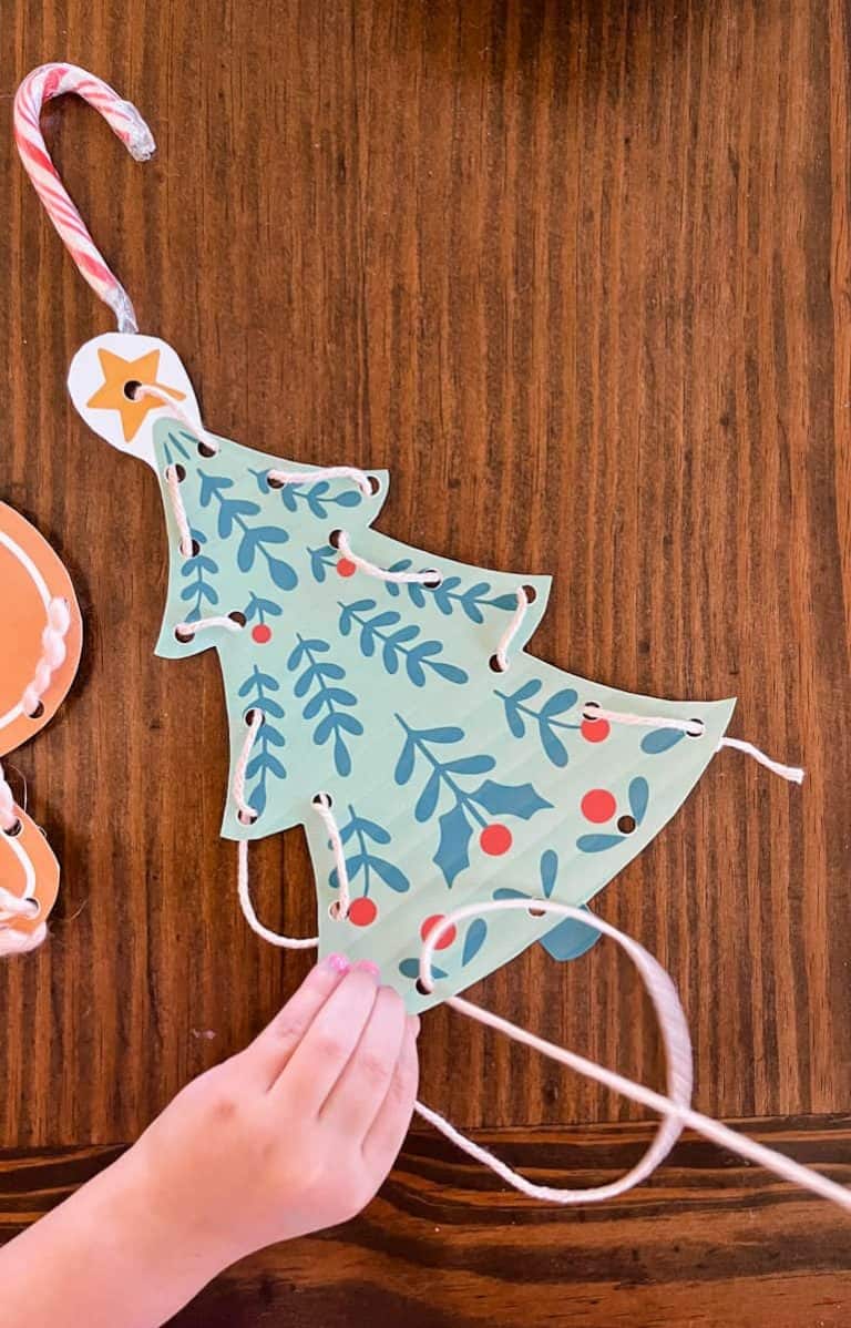 Christmas Lacing Cards - Free Printable - Fox Farm Home