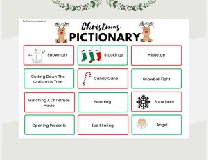 Christmas Pictionary Game For Families-Free Printable - Fox Farm Home