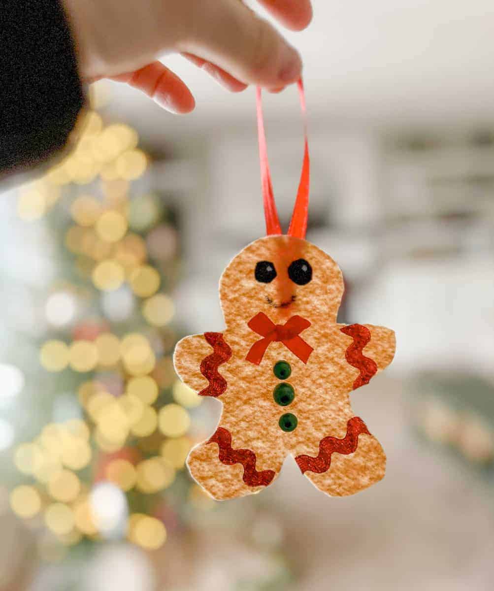 Simple Felt Gingerbread Man Christmas Ornament - Fox Farm Home