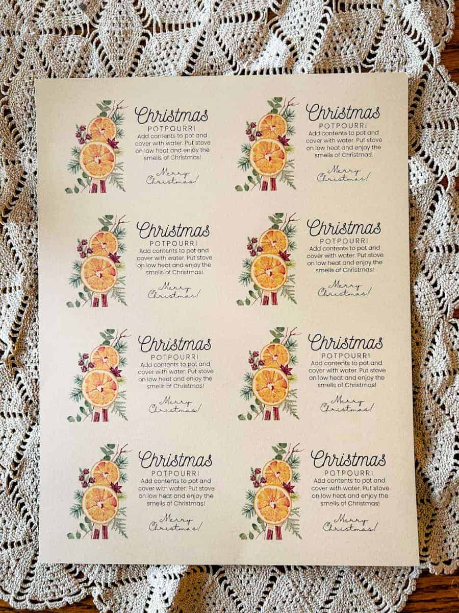 Christmas Simmer Pot Gift - Printable Gift Tag - Fox Farm Home