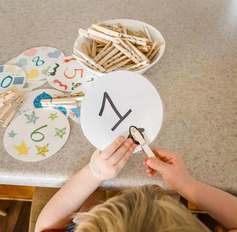 Preschool Clothespin Counting Activity-Free Printable - Fox Farm Home