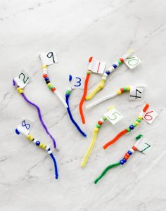 Counting With Beads & Pipe Cleaners- 1-10 Math Activity - Fox Farm Home
