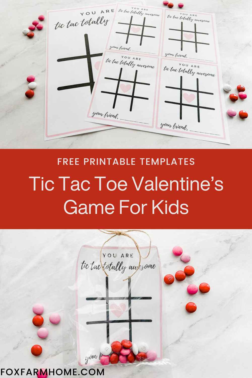 Tic Tac Toe Valentine's Cards- Free Printable - Fox Farm Home
