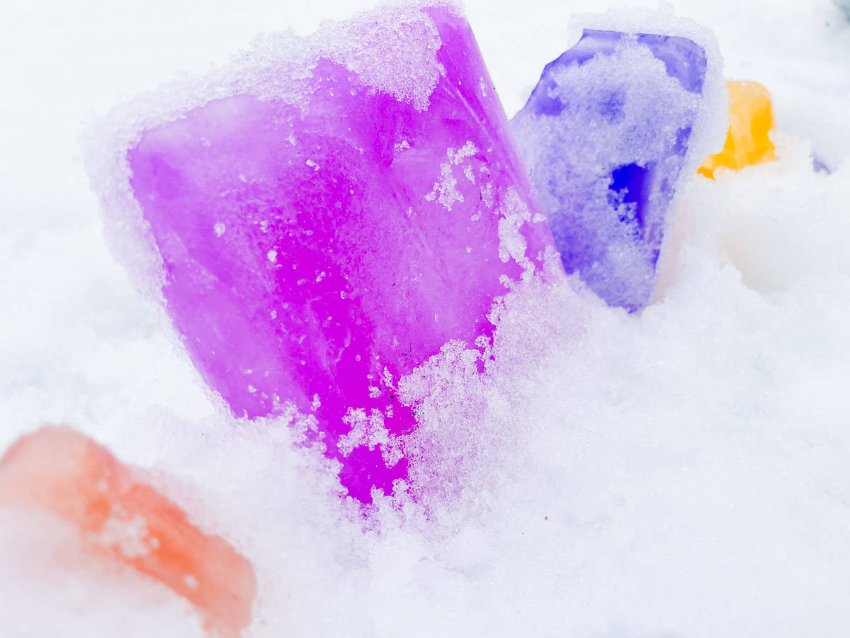 Make Colorful Ice Sculptures with Colored Ice Blocks - Fox Farm Home