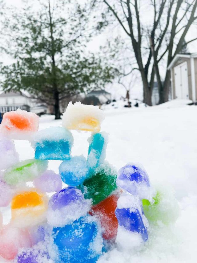 Make Colorful Ice Sculptures with Colored Ice Blocks - Fox Farm Home