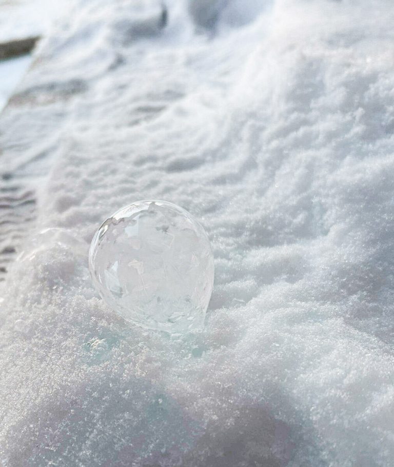 How To Make Frozen Bubbles- A Winter Science Activity - Fox Farm Home