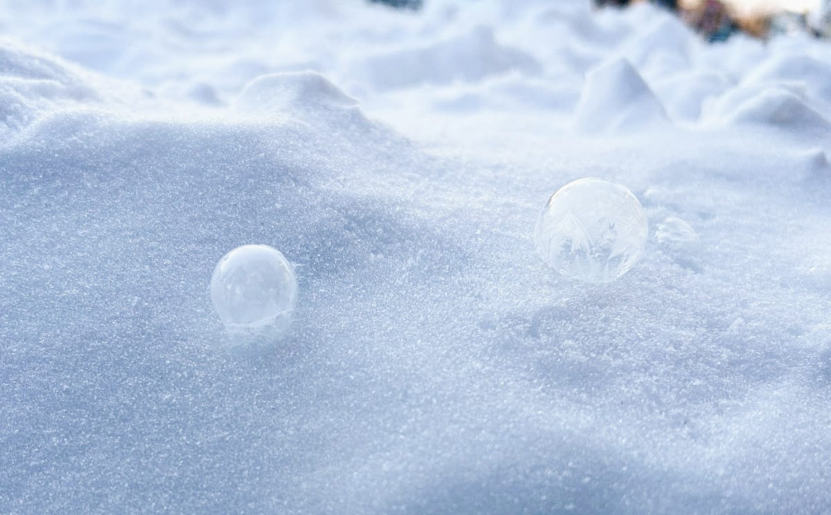 How To Make Frozen Bubbles- A Winter Science Activity - Fox Farm Home