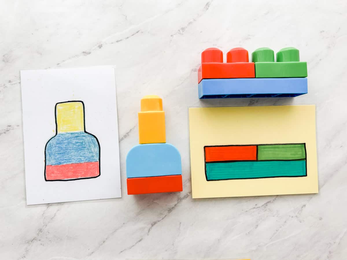Mega Bloks Building Cards | Preschool Learning Activity - Fox Farm Home