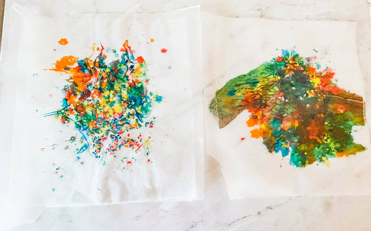 Crayon Suncatcher | Wax Paper Melted Crayon Art - Fox Farm Home
