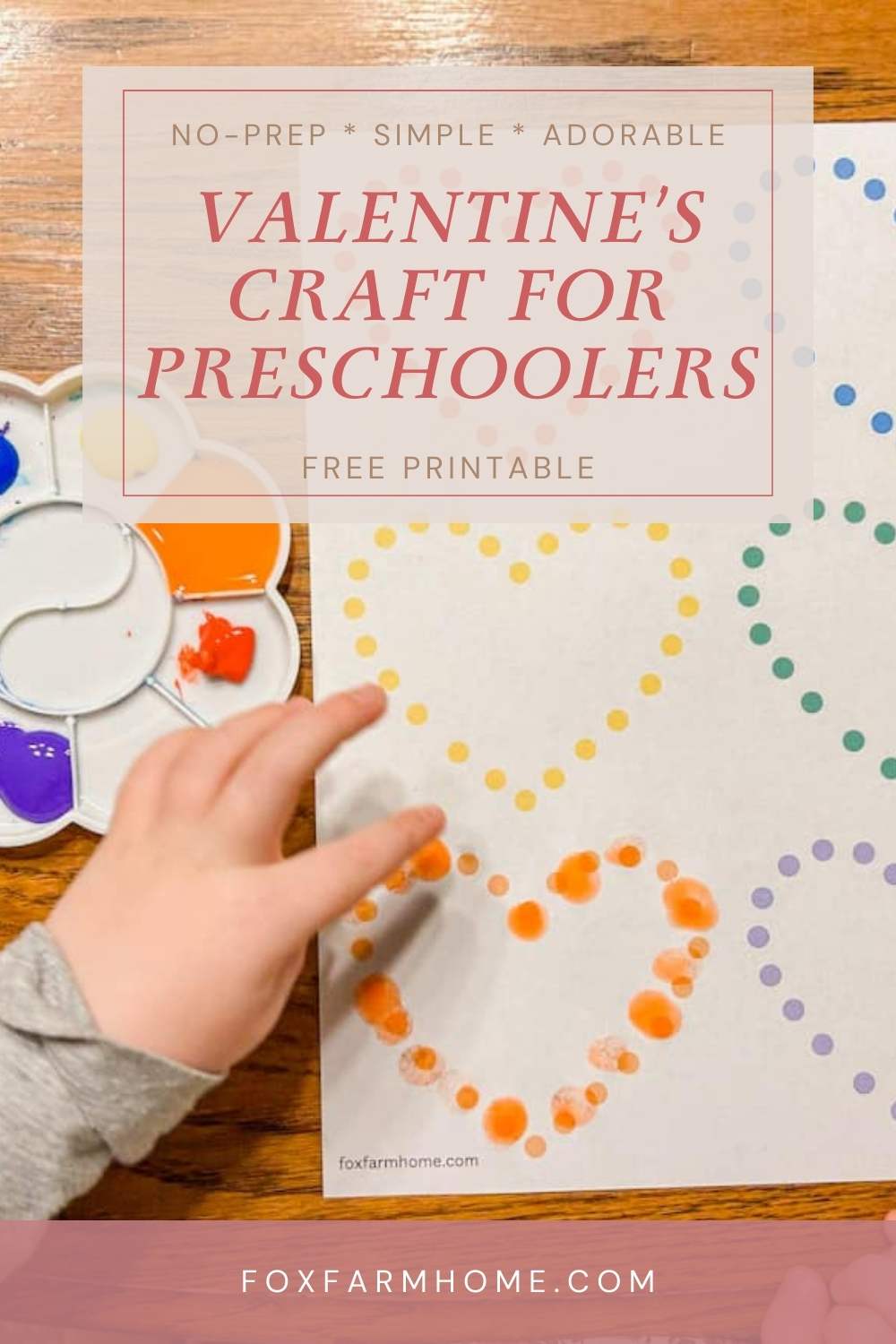 Fingerprint Heart Tracing Valentine's Craft Printable - Fox Farm Home