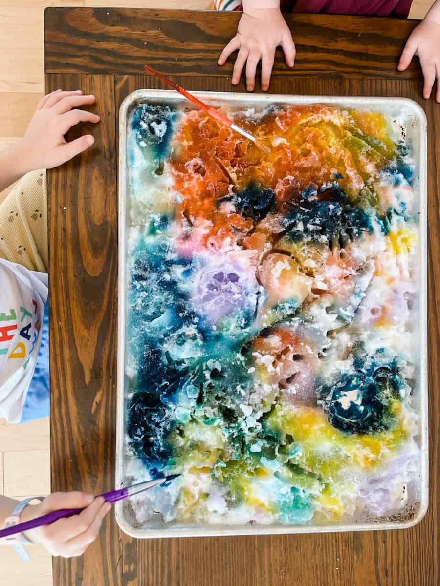 Painting Snow | A Fun Winter Art Activity for Kids - Fox Farm Home