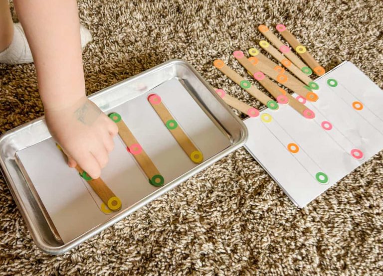 Fun Popsicle Stick Pattern Activity For Kids - Fox Farm Home