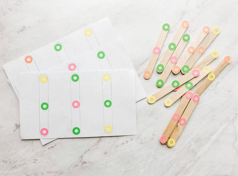 Fun Popsicle Stick Pattern Activity For Kids - Fox Farm Home