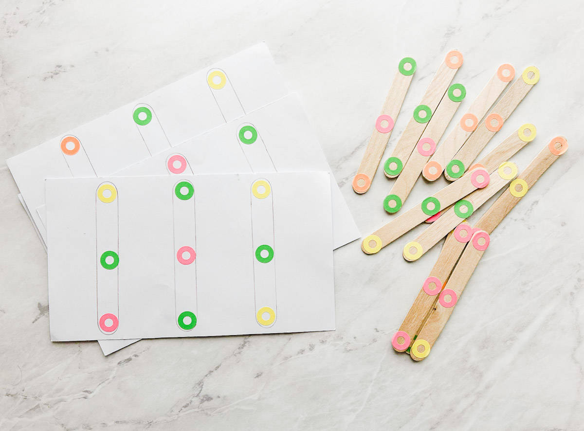 Fun Popsicle Stick Pattern Activity For Kids - Fox Farm Home