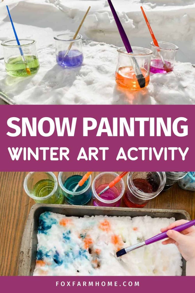 Painting Snow | A Fun Winter Art Activity for Kids - Fox Farm Home