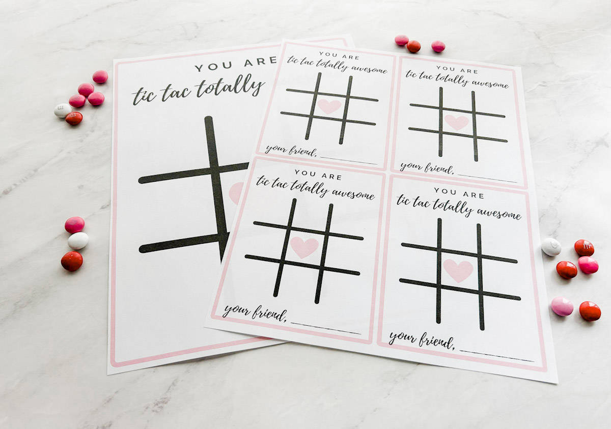 Tic Tac Toe Valentine's Cards- Free Printable - Fox Farm Home