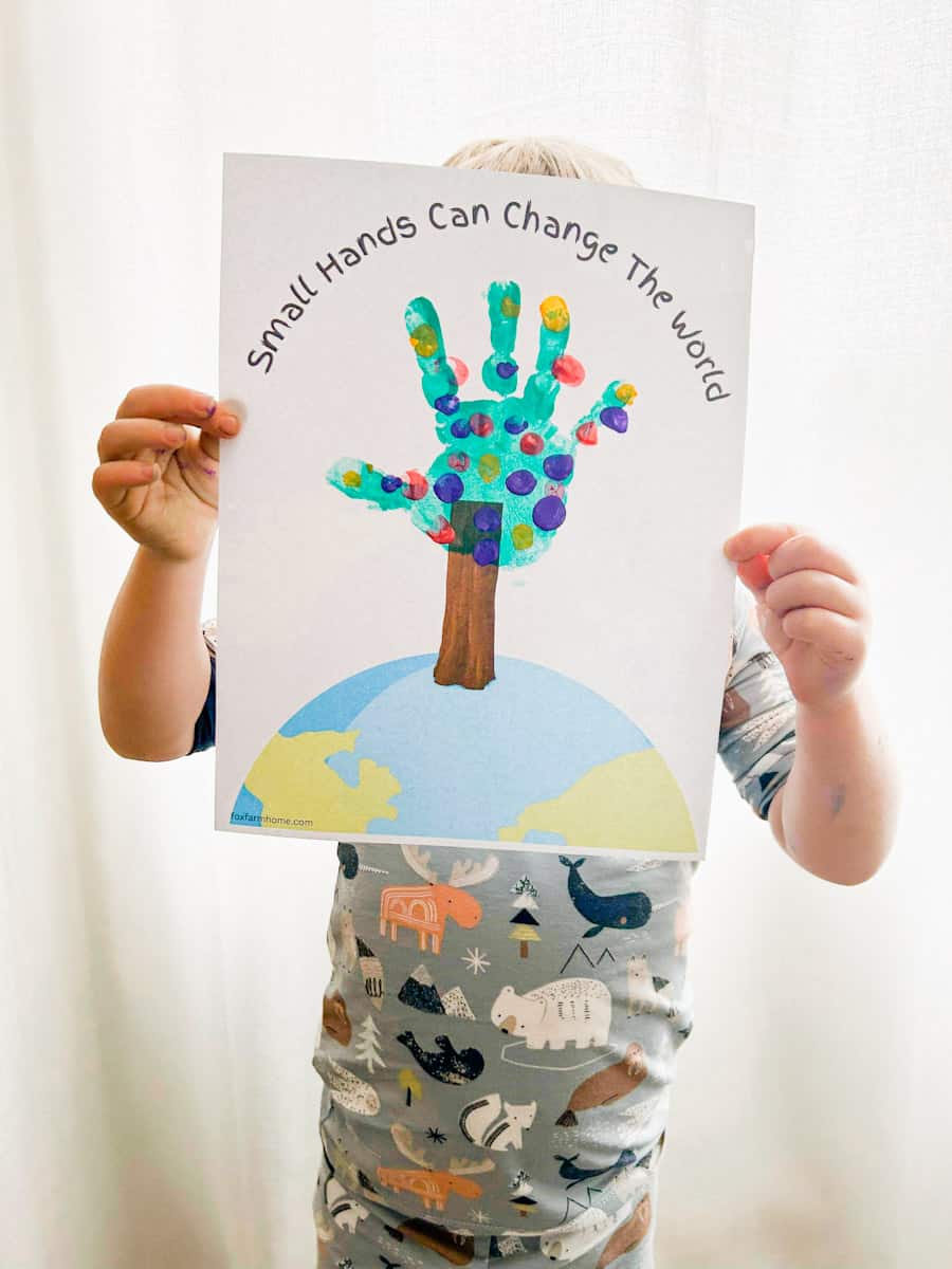 Earth Day Handprint Craft For Kids (Printable Template) - Fox Farm Home