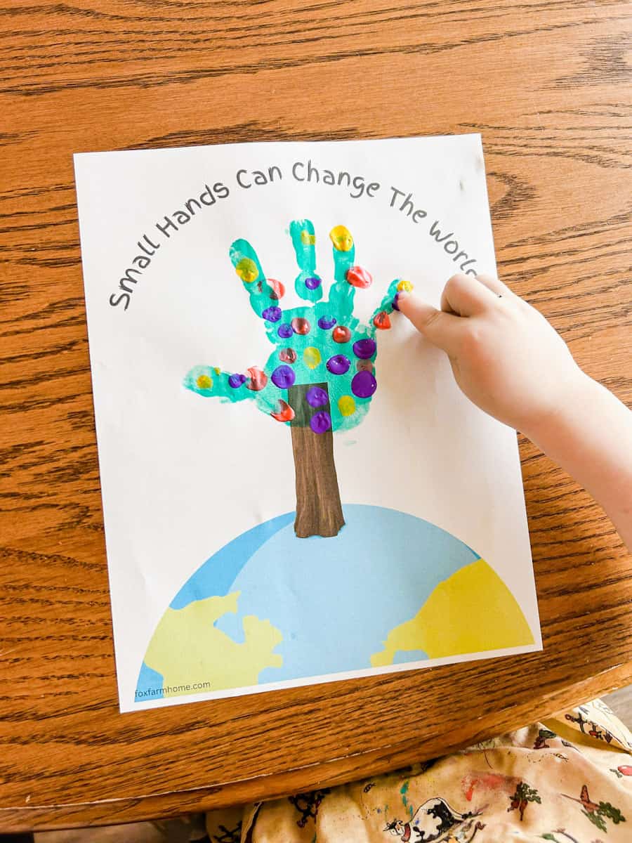 Earth Day Handprint Craft For Kids (Printable Template) - Fox Farm Home