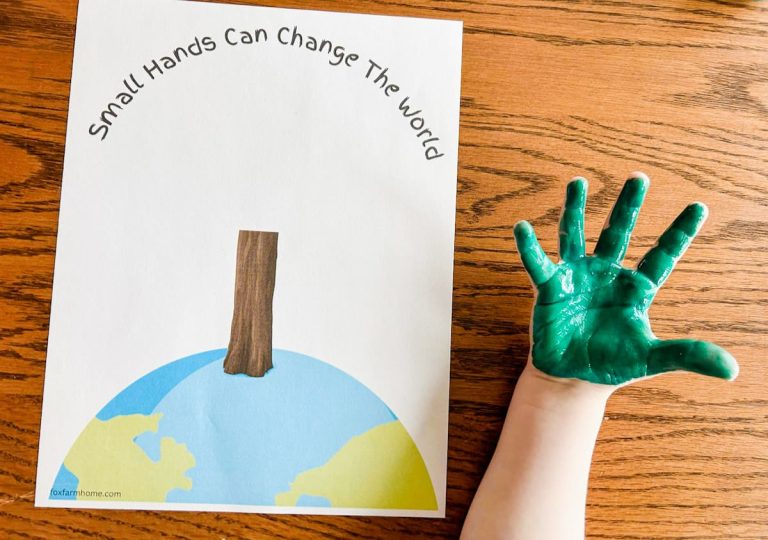 Earth Day Handprint Craft For Kids (Printable Template) - Fox Farm Home