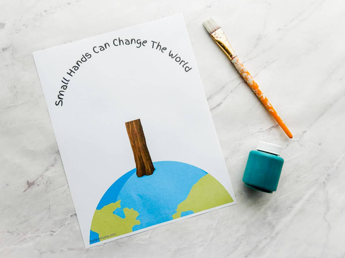Earth Day Handprint Craft For Kids (Printable Template) - Fox Farm Home