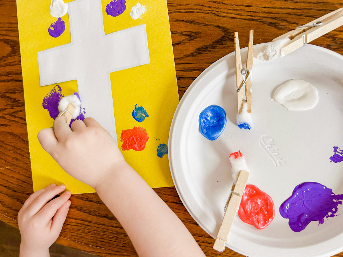 Easter Cross Craft For Kids- Free Printable Cross Template - Fox Farm Home