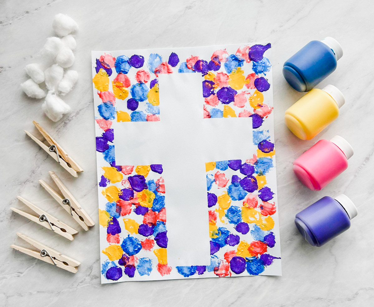 Easter Cross Craft For Kids- Free Printable Cross Template - Fox Farm Home