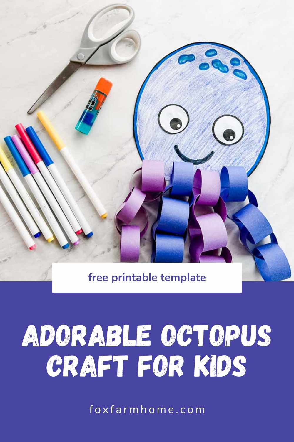 Fun Octopus Craft For Kids With Free Template - Fox Farm Home