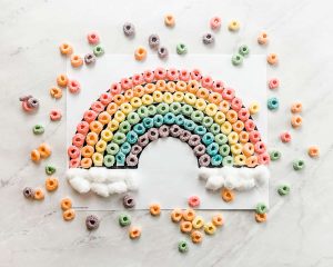 Fruit Loops Rainbow Craft- A Color Matching Activity - Fox Farm Home
