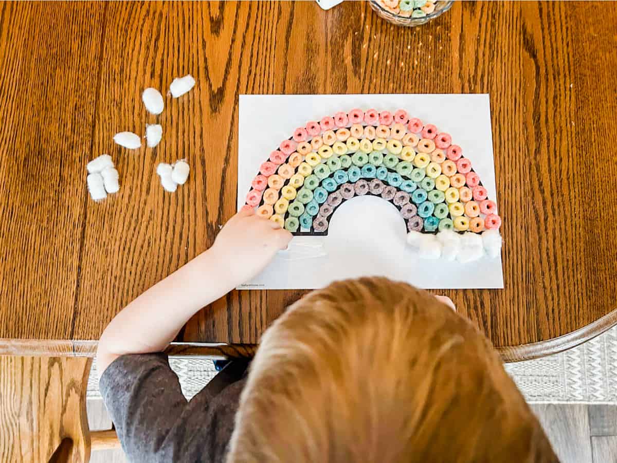 Fruit Loops Rainbow Craft- A Color Matching Activity - Fox Farm Home