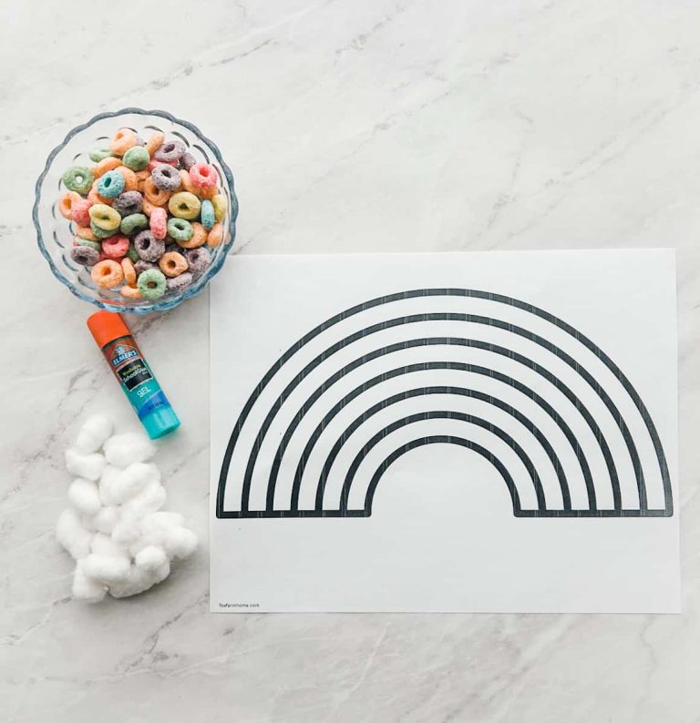 Fruit Loops Rainbow Craft- A Color Matching Activity - Fox Farm Home