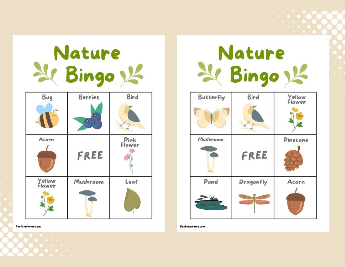 Nature Bingo Activity For Kids | Free Printable Game - Fox Farm Home