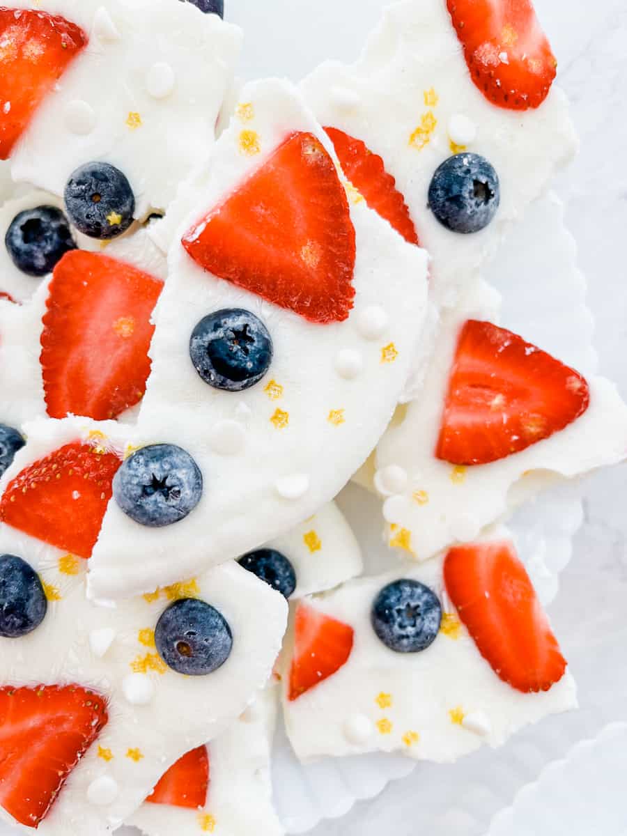 Frozen Yogurt Bark with Berries - Fox Farm Home