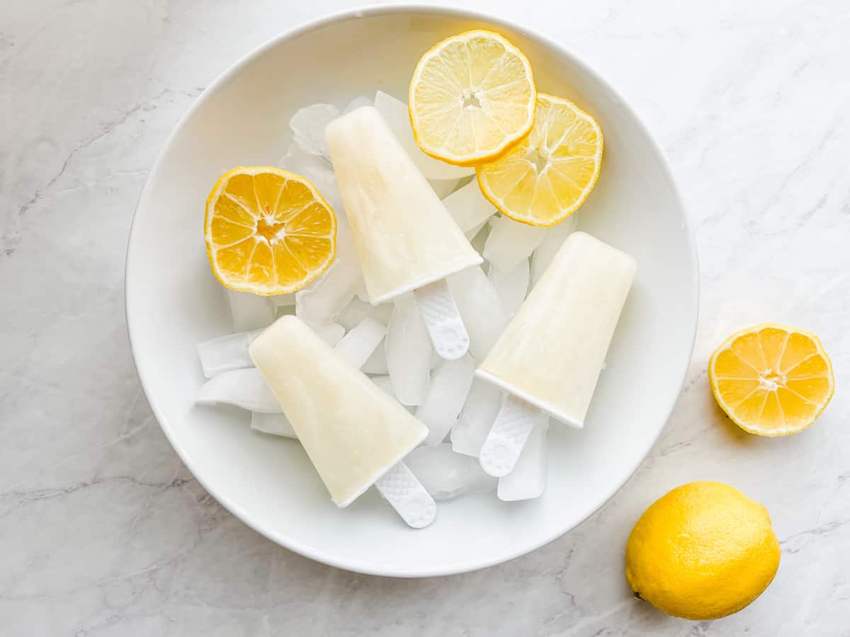 Easy 3 Ingredient Lemon Popsicles - Fox Farm Home