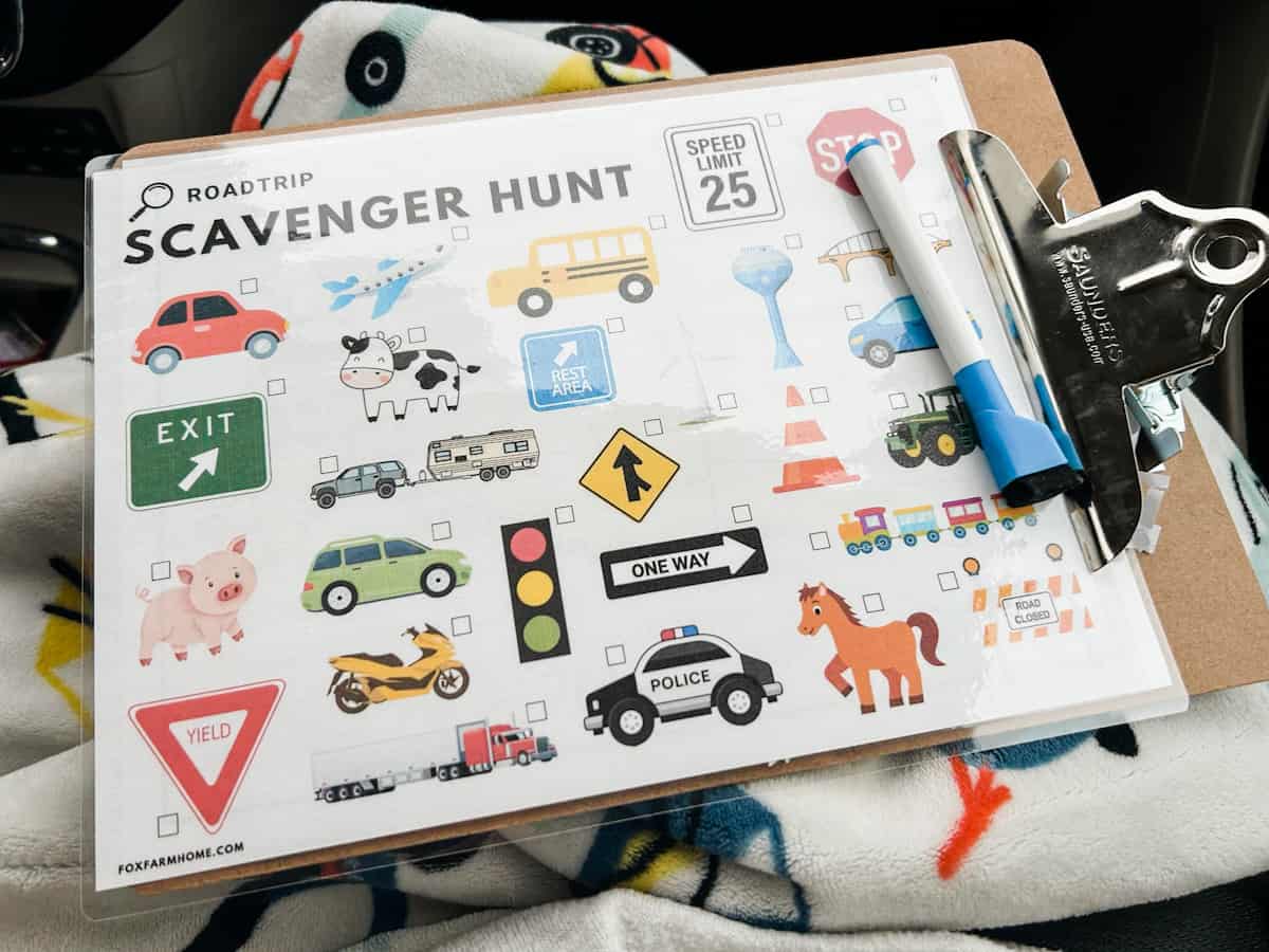 Road Trip Scavenger Hunt | Free Printable Car Game - Fox Farm Home