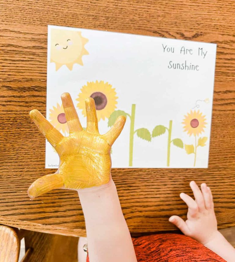 Simple Sunflower Handprint Craft For Kids - Fox Farm Home