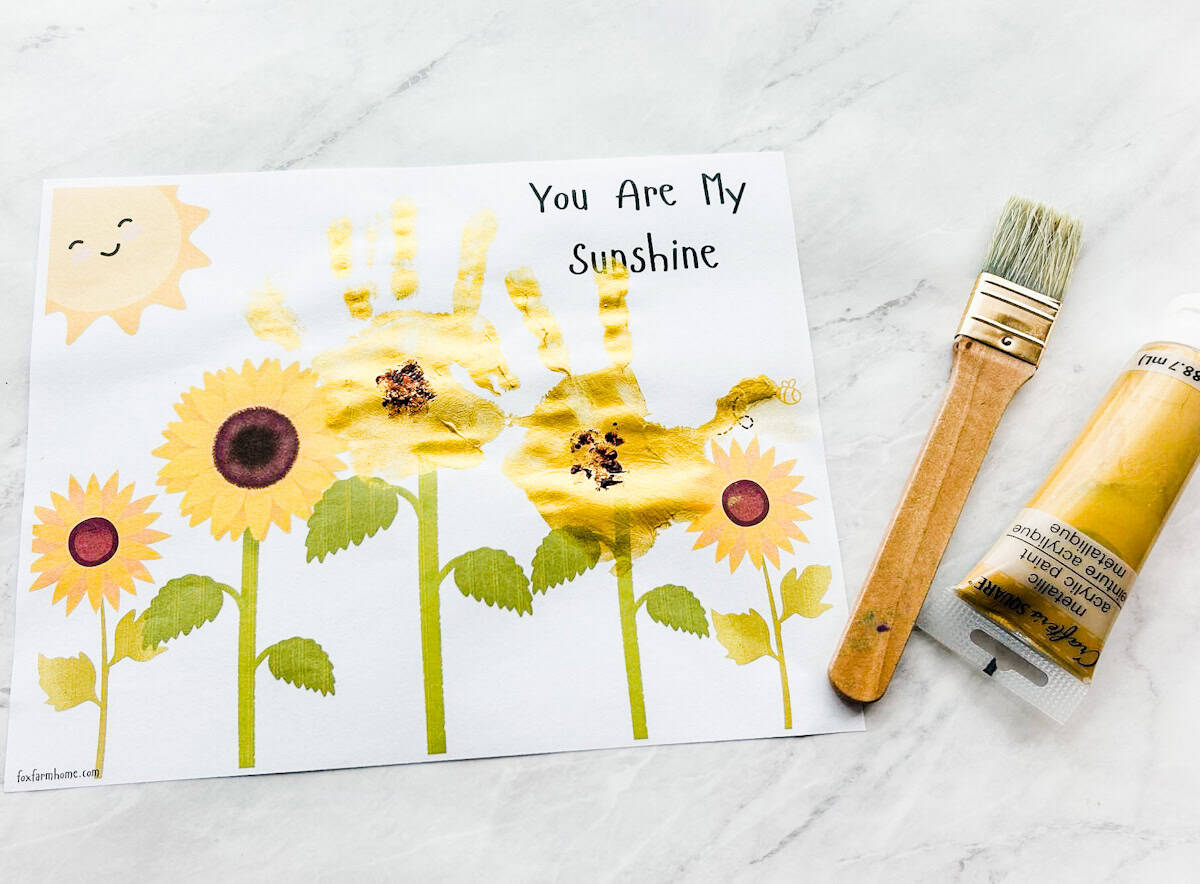 Simple Sunflower Handprint Craft For Kids - Fox Farm Home