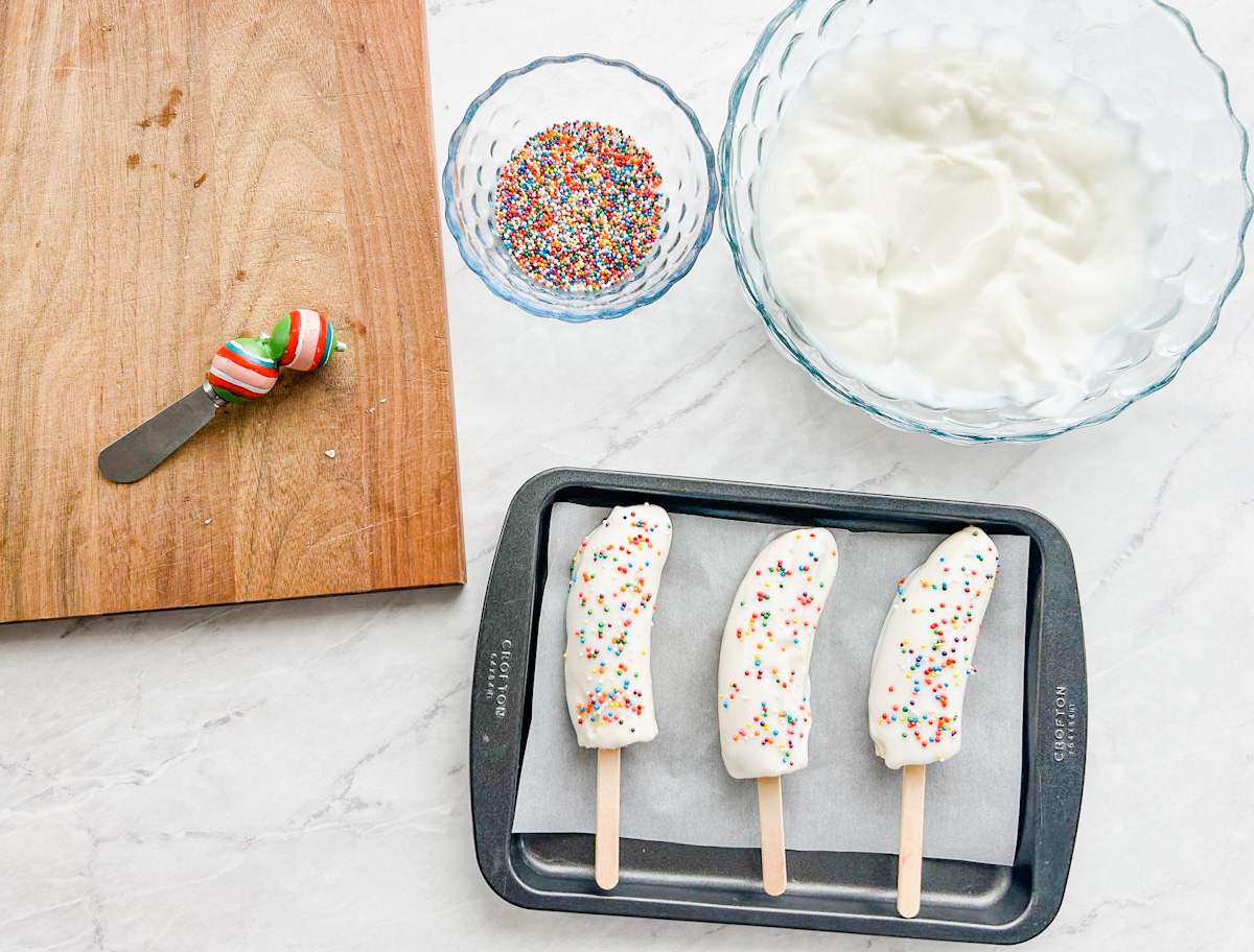 Easy Banana Yogurt Popsicles- A Healthy Summer Snack - Fox Farm Home