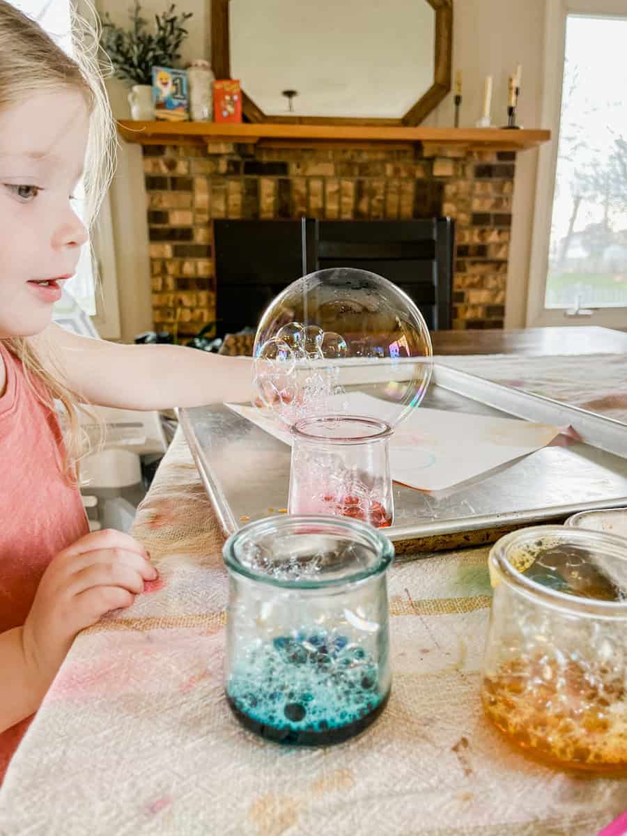 Bubble Painting | Fun Bubble Art Activity for Kids - Fox Farm Home