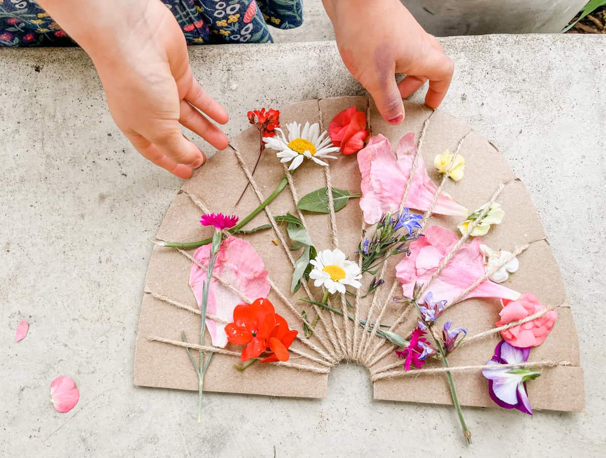 Rainbow Nature Weaving | Flower Craft for Summer - Fox Farm Home