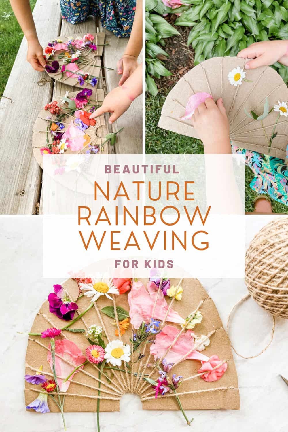 Rainbow Nature Weaving | Flower Craft for Summer - Fox Farm Home