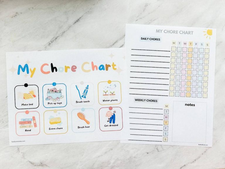 Picture Chore Chart For Preschoolers | Free Printable - Fox Farm Home